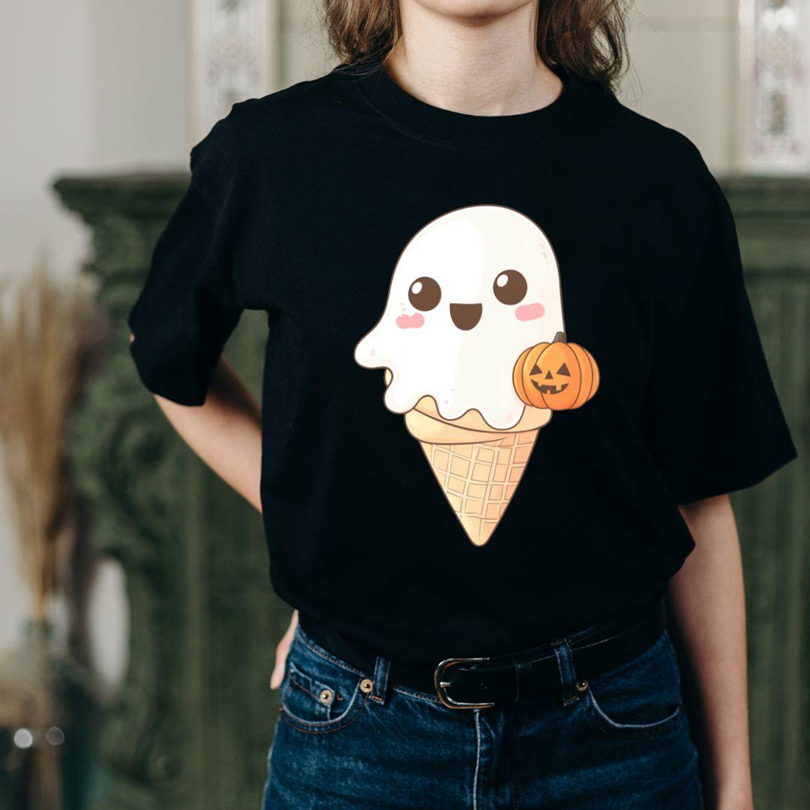 Halloween Ice Cream Clipart Bundle, Kawaii Dessert PNG (digital ...