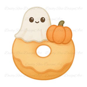 Kawaii Halloween Donut Clipart Bundle: Pastel Spooky Treats (digital ...