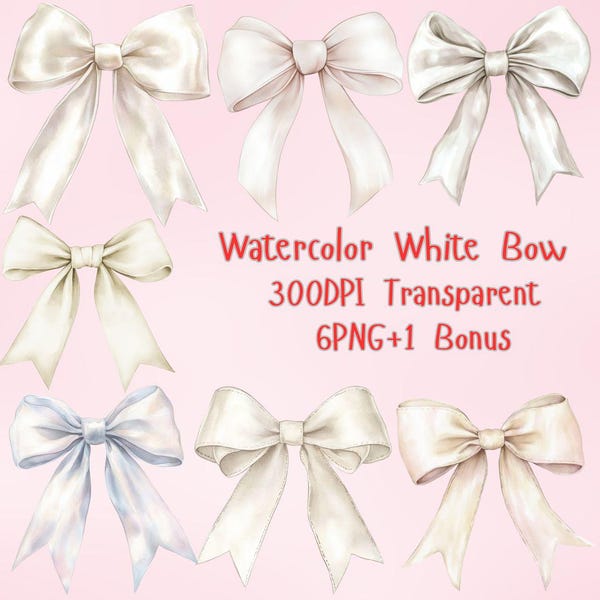 Cream Bow - Etsy