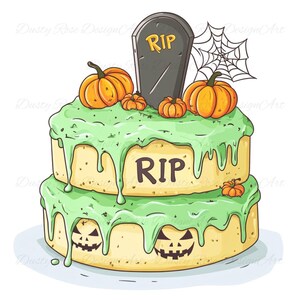 Halloween Cake Clipart Bundle - Cute Spooky Kawaii Cake PNG Digital ...