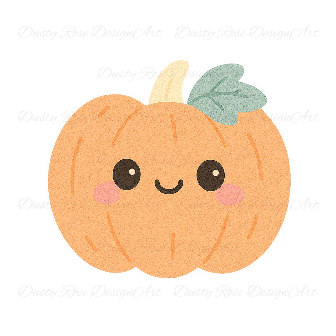 Kawaii Pumpkin Clipart Bundle: Pastel Halloween PNG Graphics (digital ...