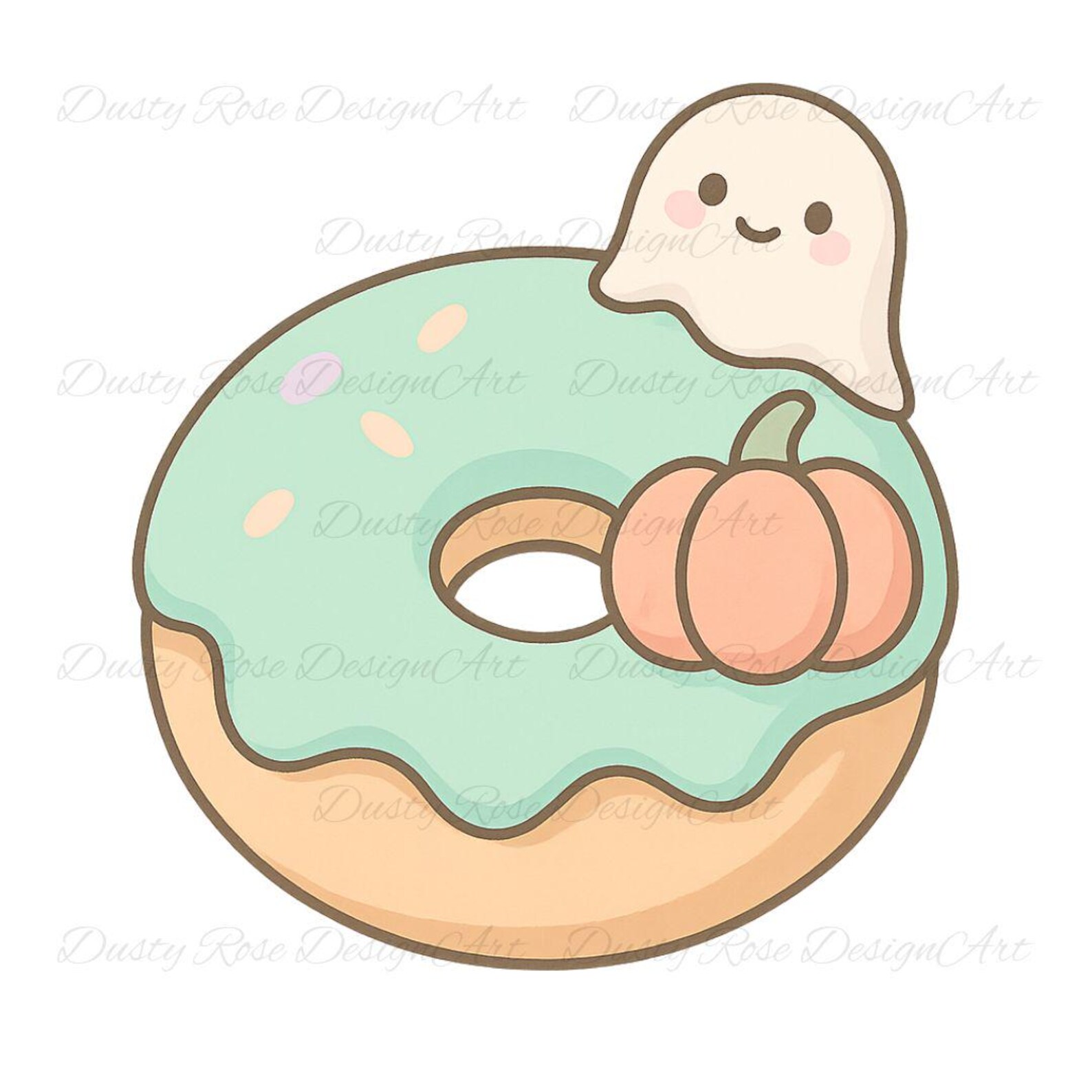 Kawaii Halloween Donut Clipart Bundle: Pastel Spooky Treats (digital ...