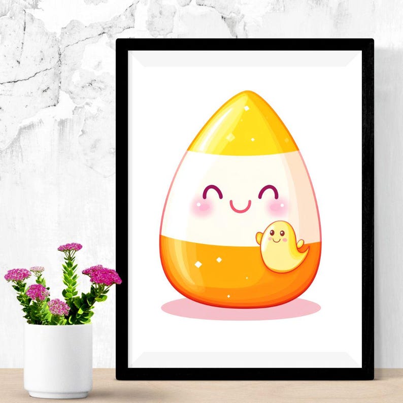 Kawaii Halloween Clipart Bundle: Candy Corn, Ghost, Pumpkin (digital ...