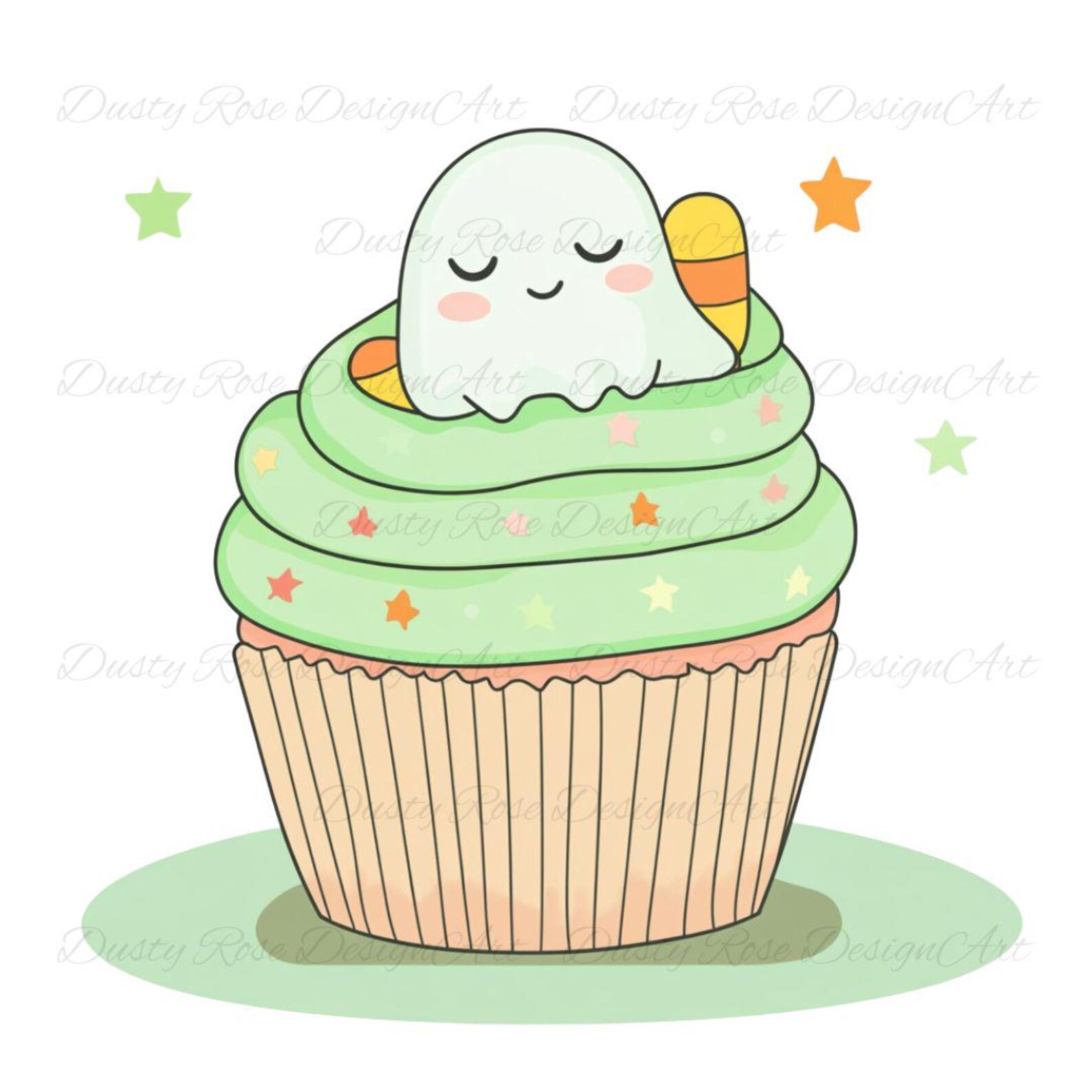 Kawaii Halloween Cupcake Clipart Bundle: Pastel Spooky Designs (PNG ...