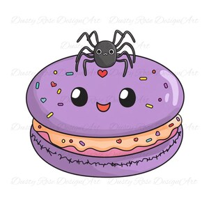 Kawaii Halloween Macaron Clipart Bundle: Ghost, Bat, Pumpkin (digital ...