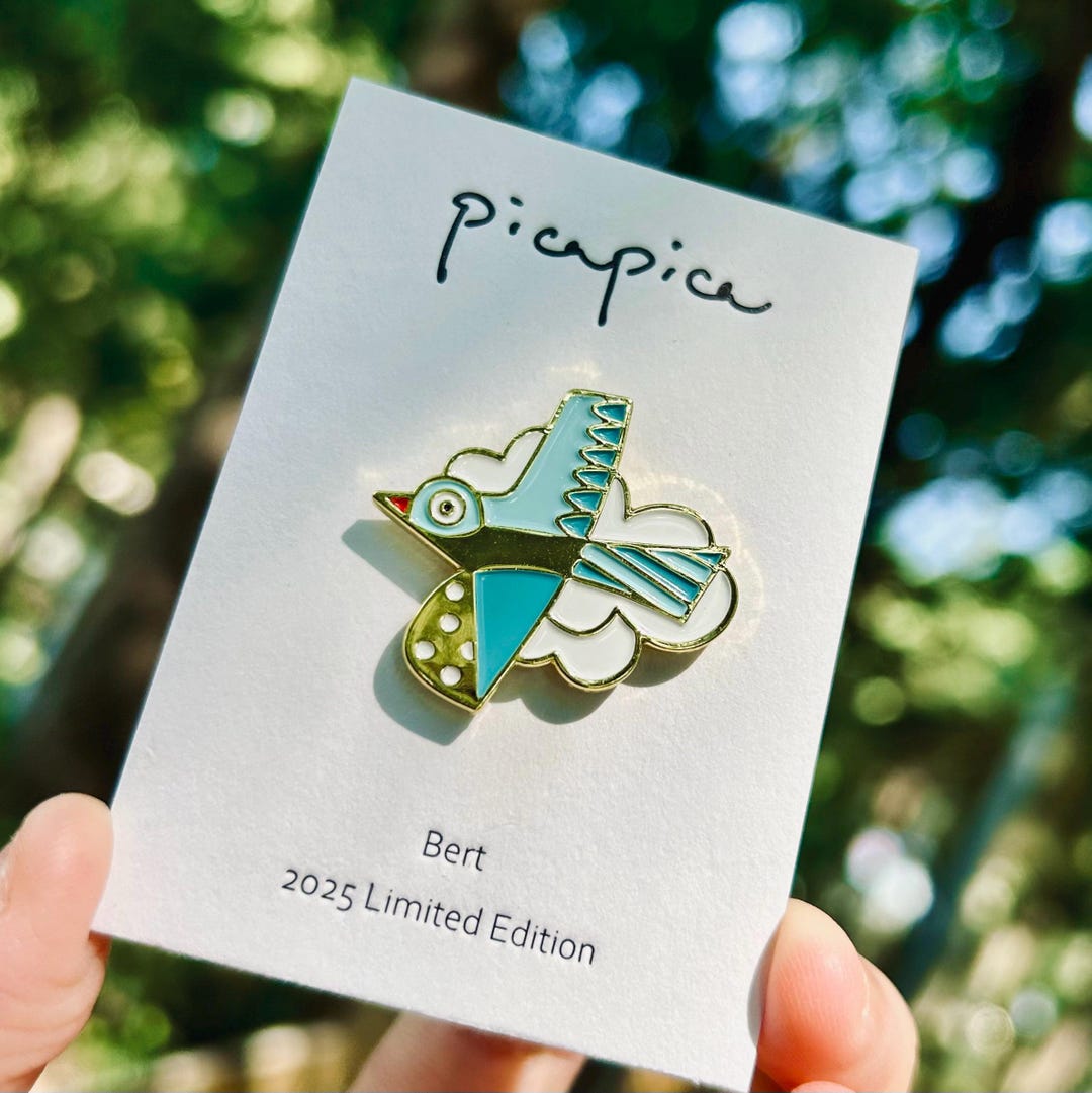 Picapica Pin - Bert | Funny Bird Enamel Pin | Whimsical Badge | Wisdom ...