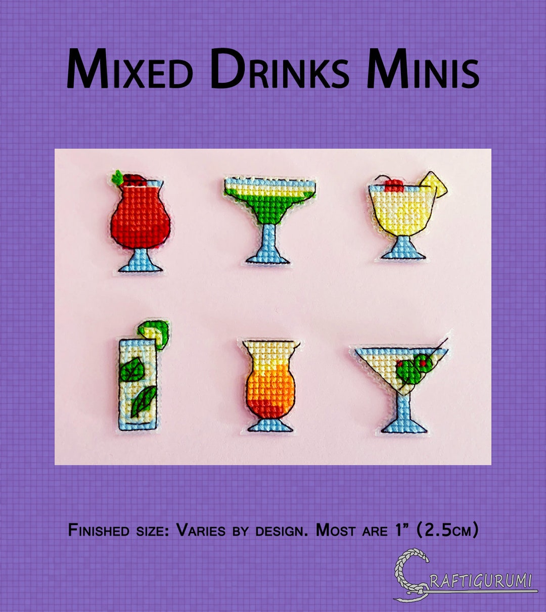 Mixed Drinks Minis - Cross Stitch Pattern - Etsy