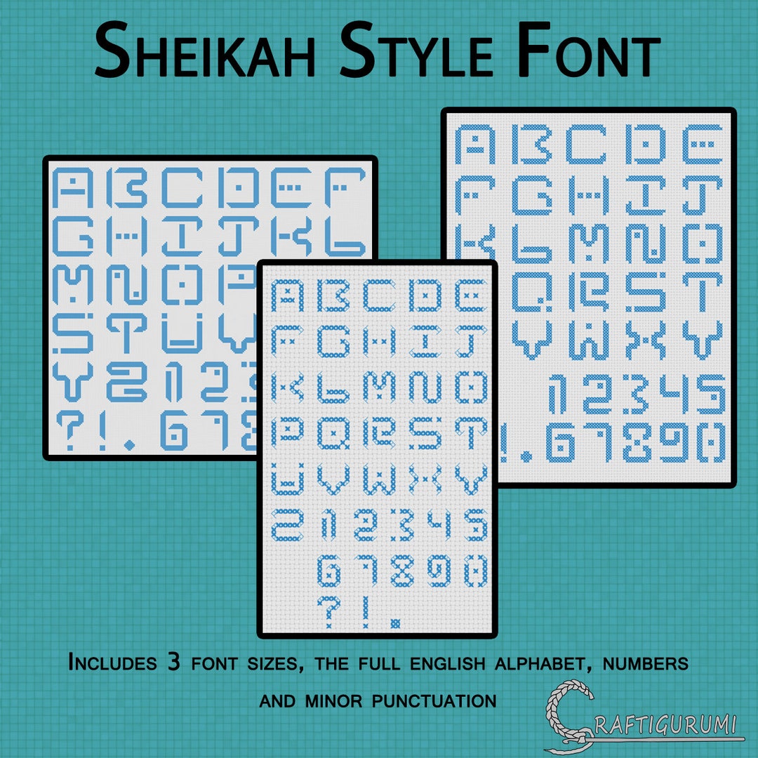 Sheikah Style Font - Cross Stitch Pattern - Etsy