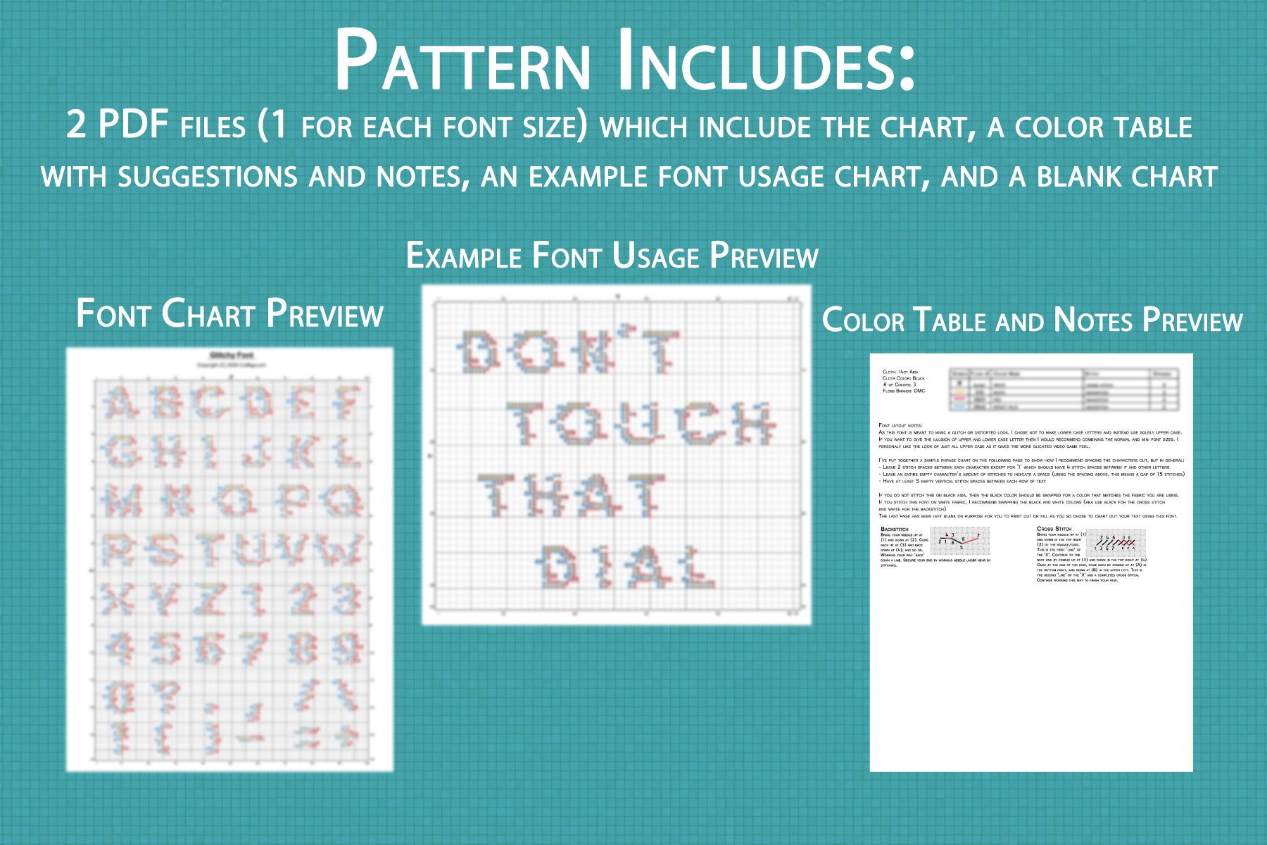Glitchy Font - Cross Stitch Pattern - Etsy