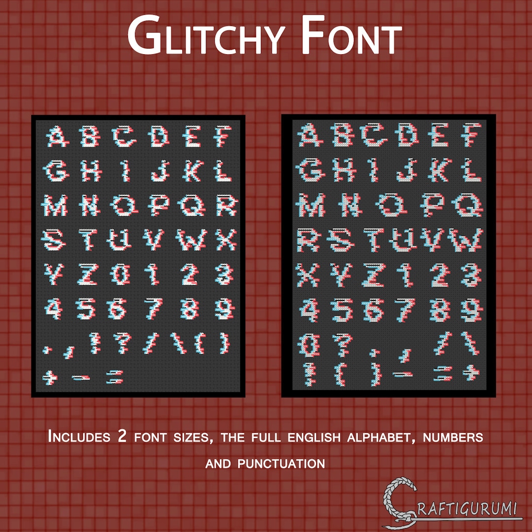 Glitchy Font - Cross Stitch Pattern - Etsy