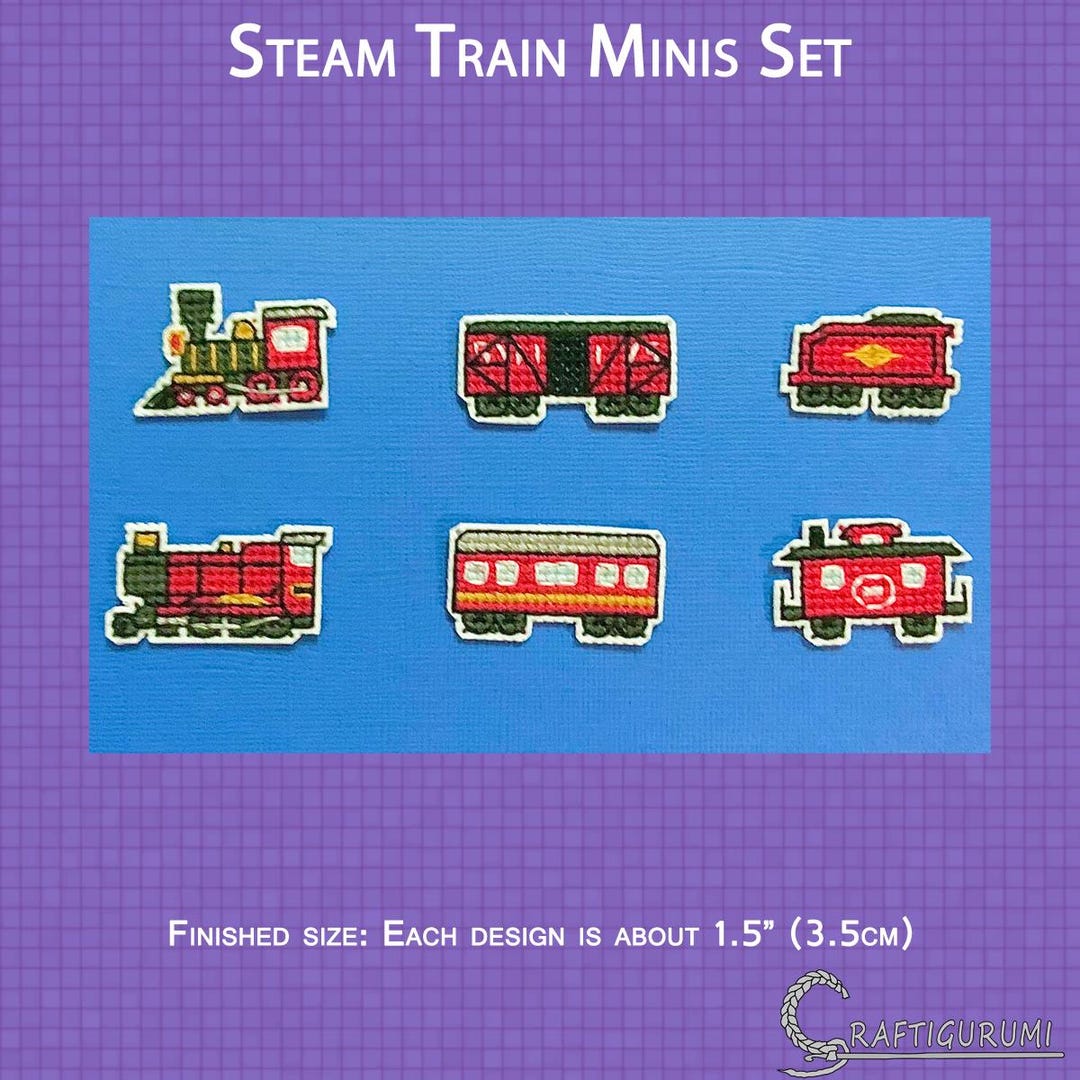 Steam Train Minis - Cross Stitch Pattern - Etsy