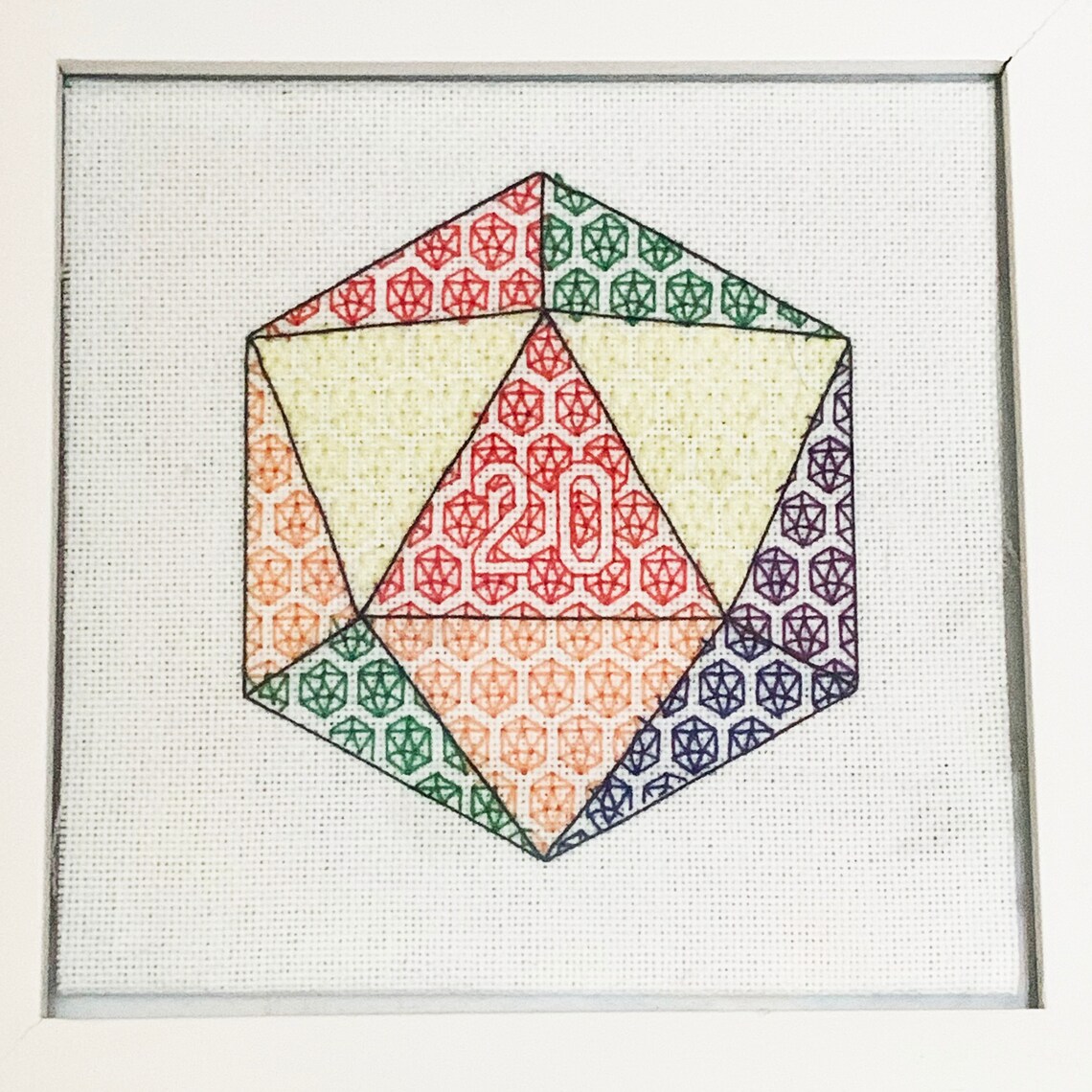 Blackwork D20 Cross Stitch Pattern | Etsy