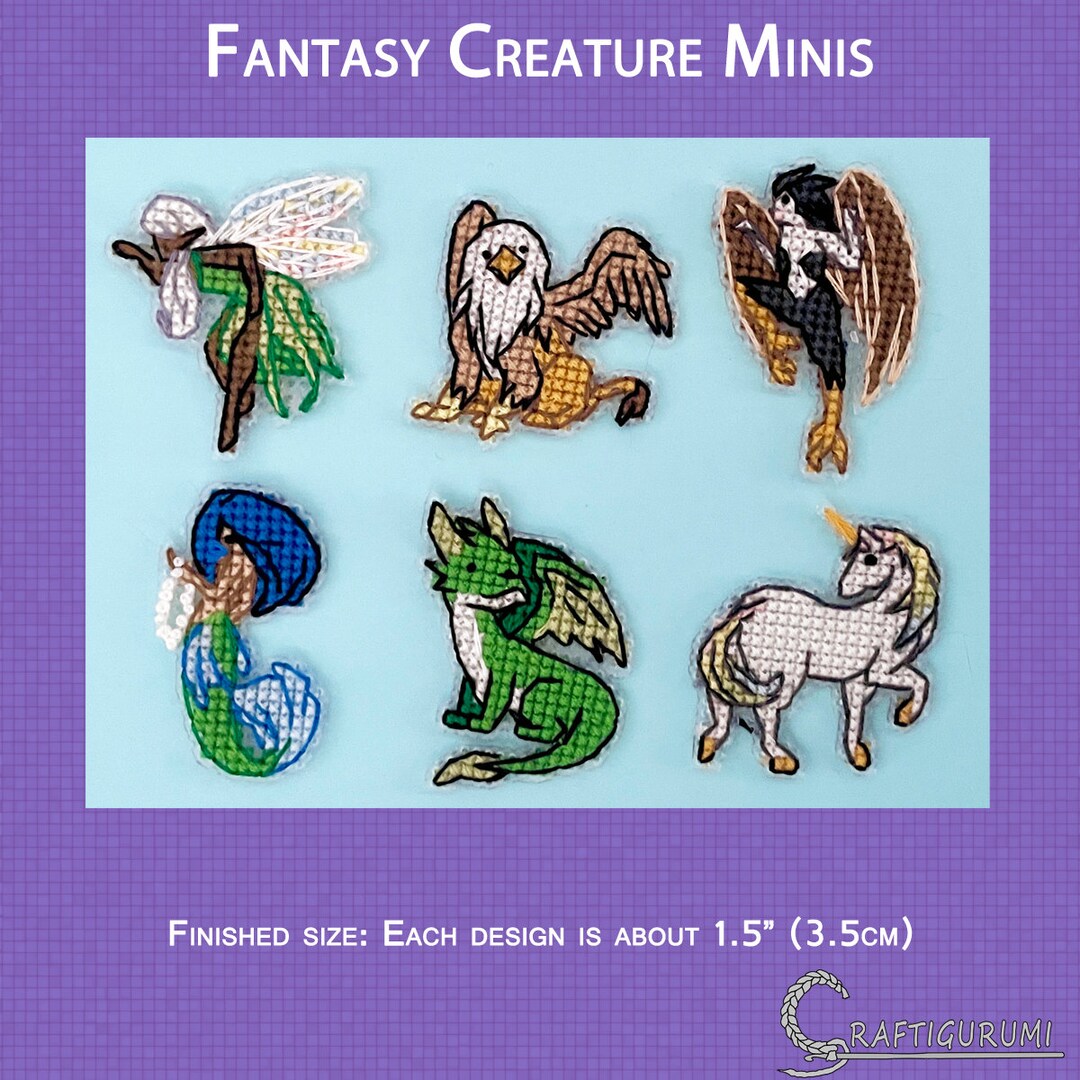 Fantasy Creatures Minis - Cross Stitch Pattern - Etsy