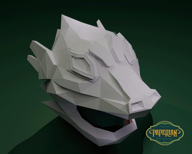 Monster Mask - Lowpoly Mask, Printable Template, Digital Download ...