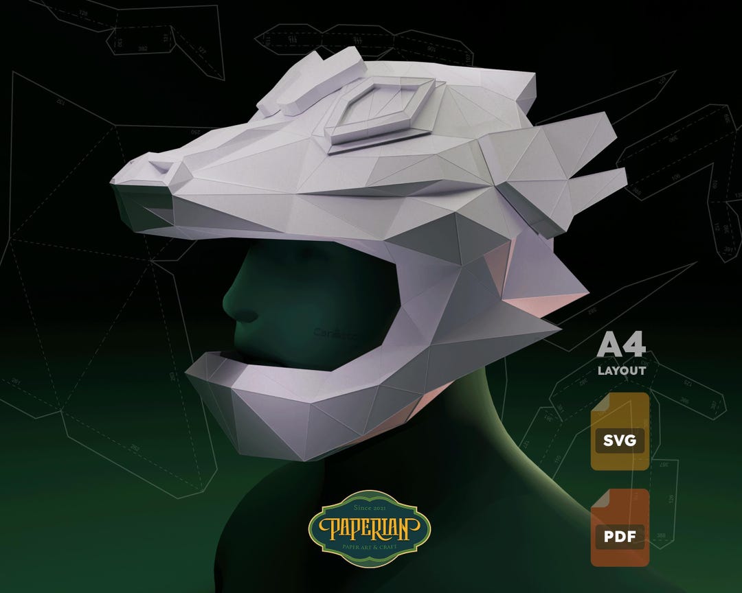 Monster Mask - Lowpoly Mask, Printable Template, Digital Download ...
