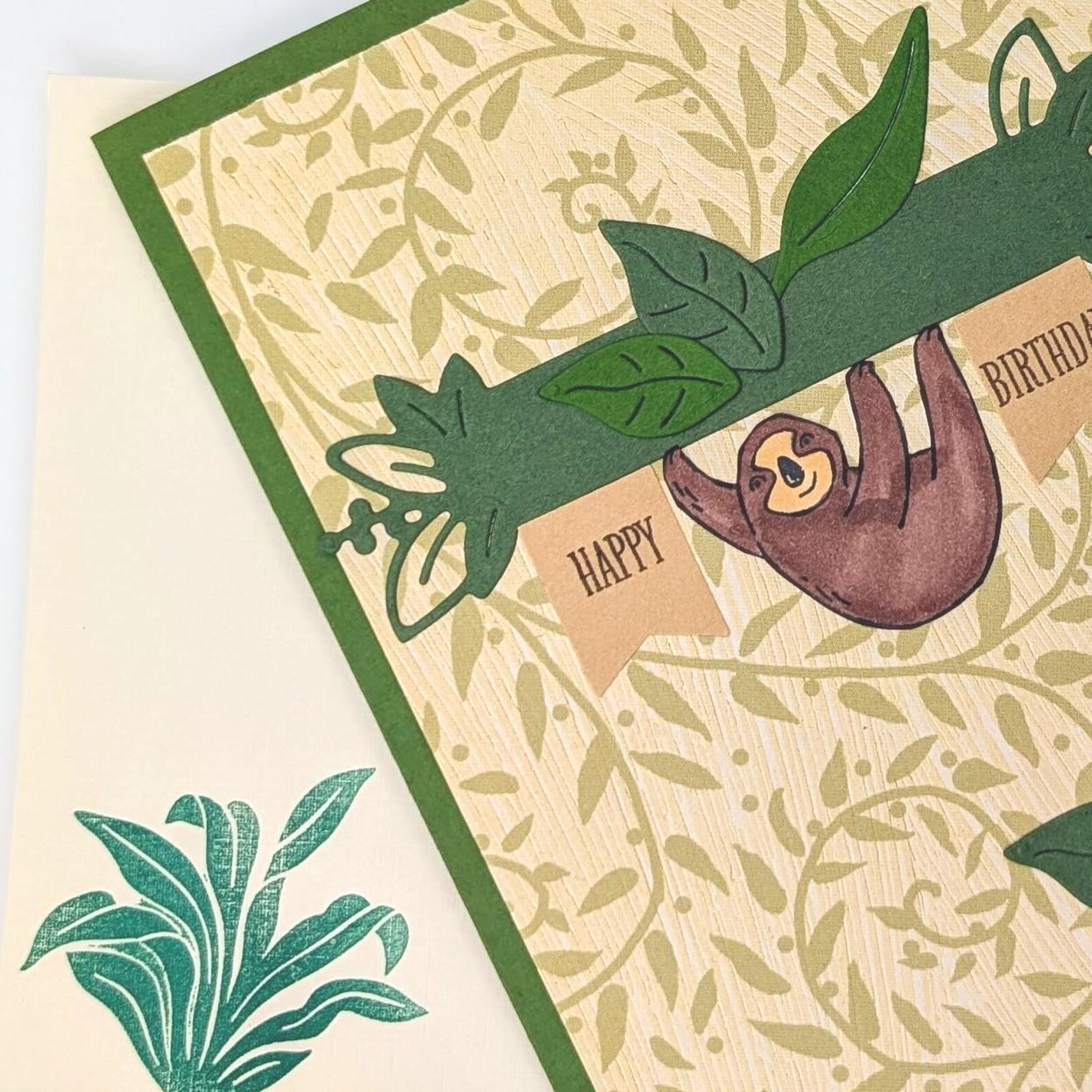Sloth Birthday Card – Handstamped Greeting Card, Stampin' Up! - Etsy