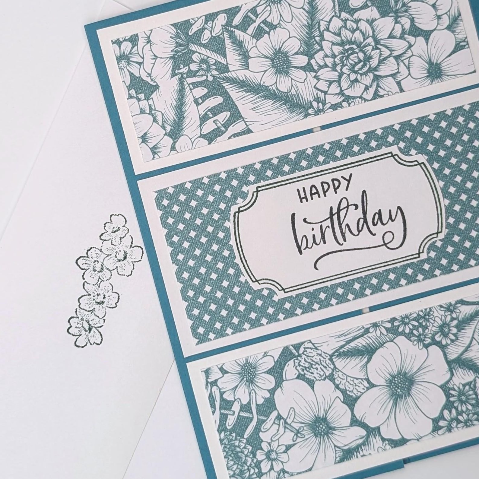 Banded Gatefold Birthday Card – Handstamped Greeting Card, Stampin' Up ...