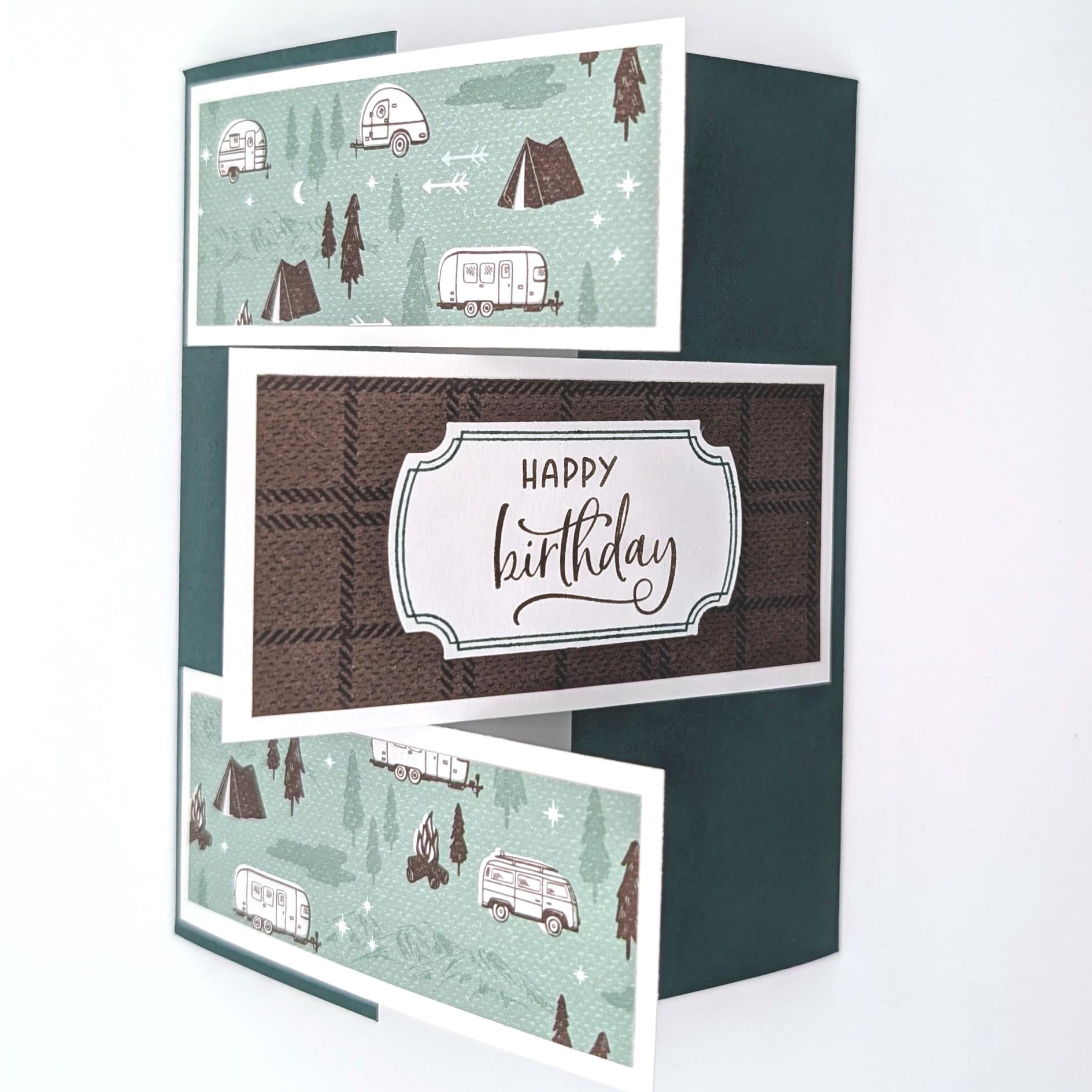 Banded Gatefold Birthday Card – Handstamped Greeting Card, Stampin' Up ...