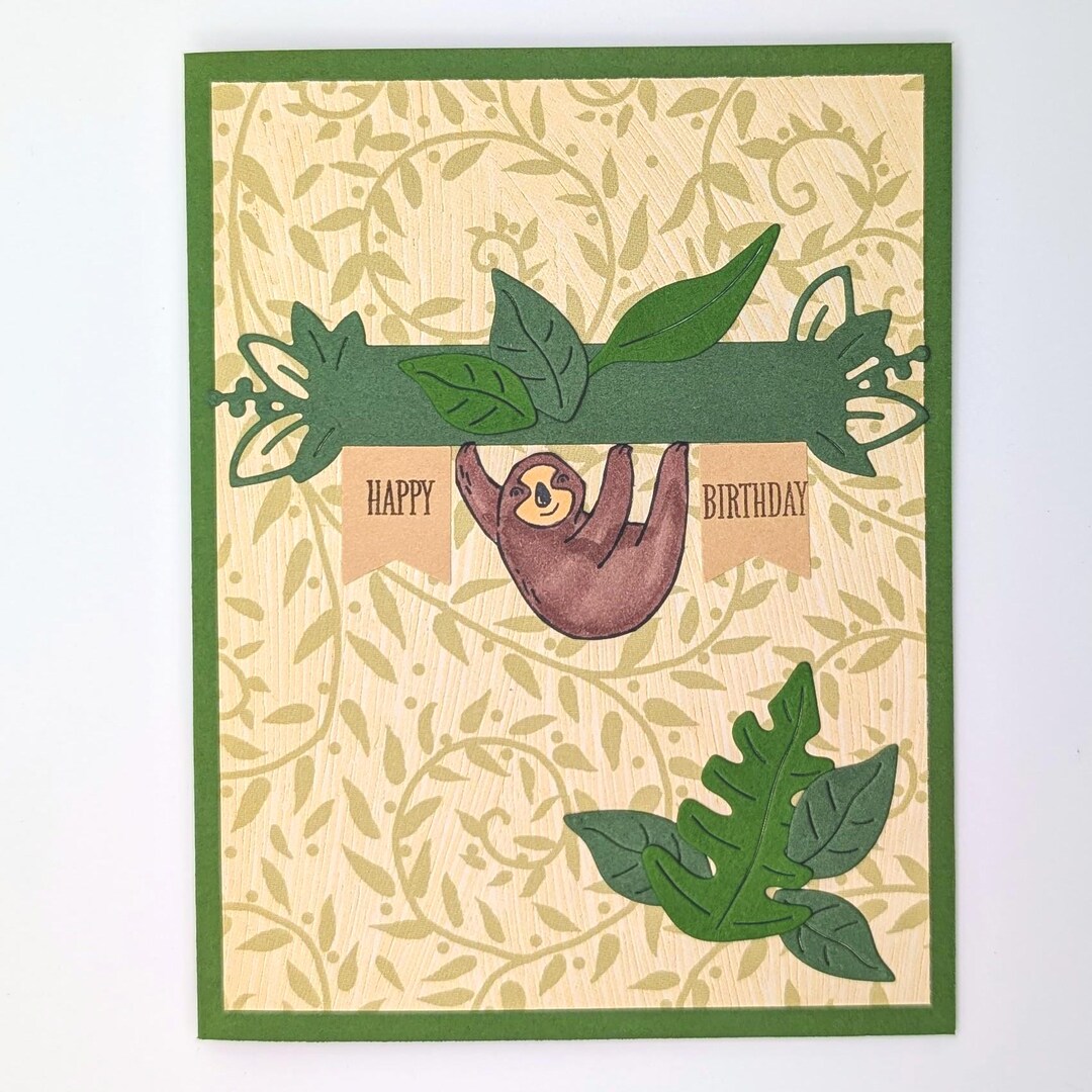 Sloth Birthday Card – Handstamped Greeting Card, Stampin' Up! - Etsy