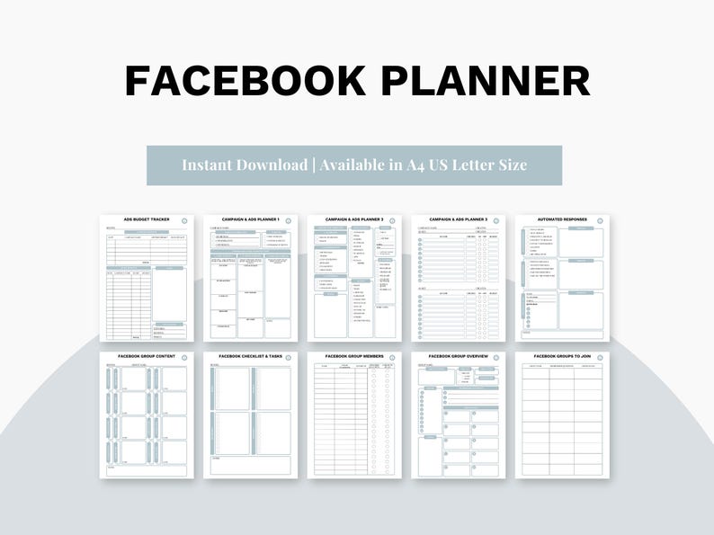 Facebook Planner | Canva Editable Template | Social Media Content ...