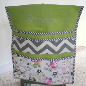 Owl & Chevron Deluxe Seat Pocket With Personalization - Etsy