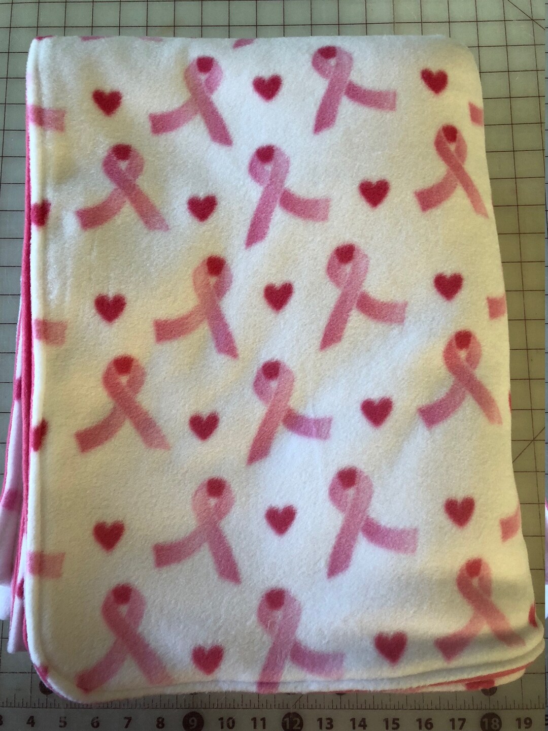 Breast Cancer Ribbon Fleece Blanket - Extra Large - Etsy