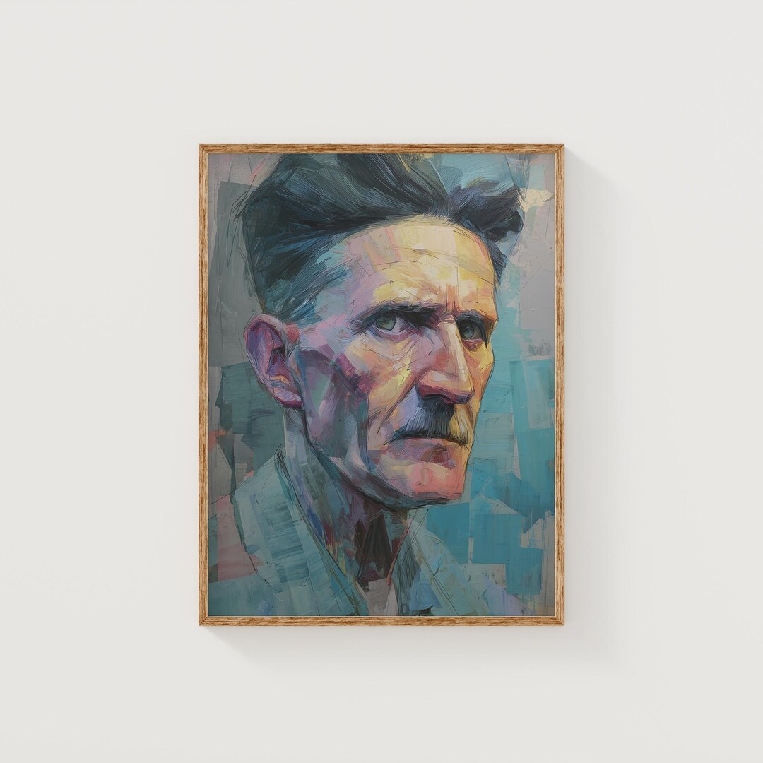 ORIGINAL. George Orwell . Abstract Portrait. Modern Wall Art. Digital ...