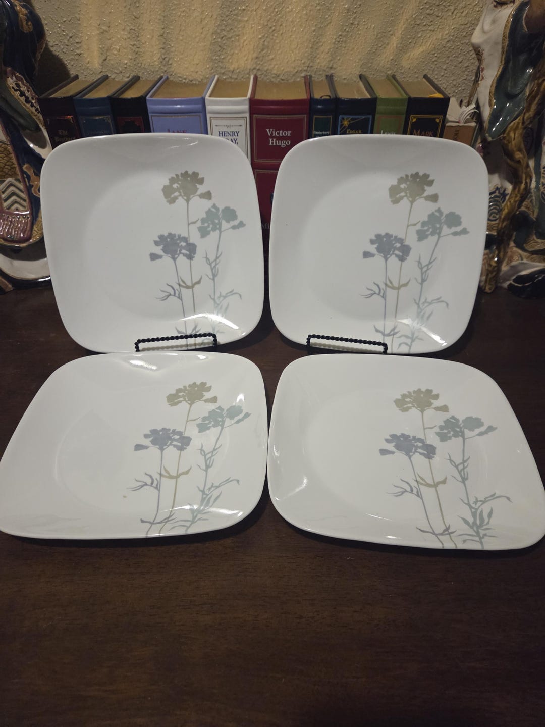 9" Corelle Vitrelle Paper Shadows Square Plates Set of 4 - Etsy