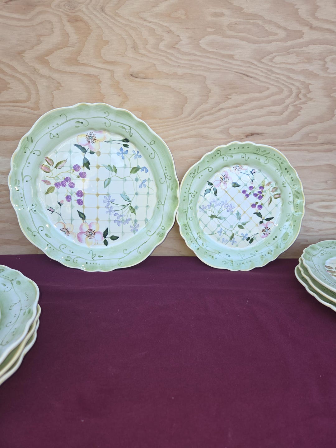 Tracy Porter Handpainted Porcelain Plates the Evelyn Collection 8 Pcs ...