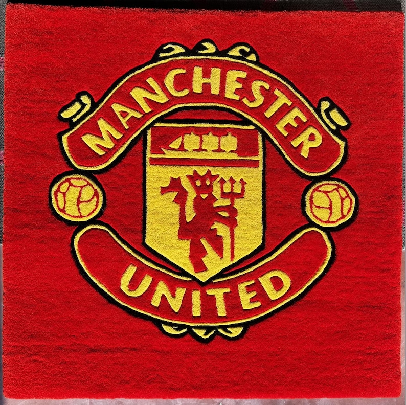 Handmade Wool Manchester United Rug: Fan Cave Decor - Etsy