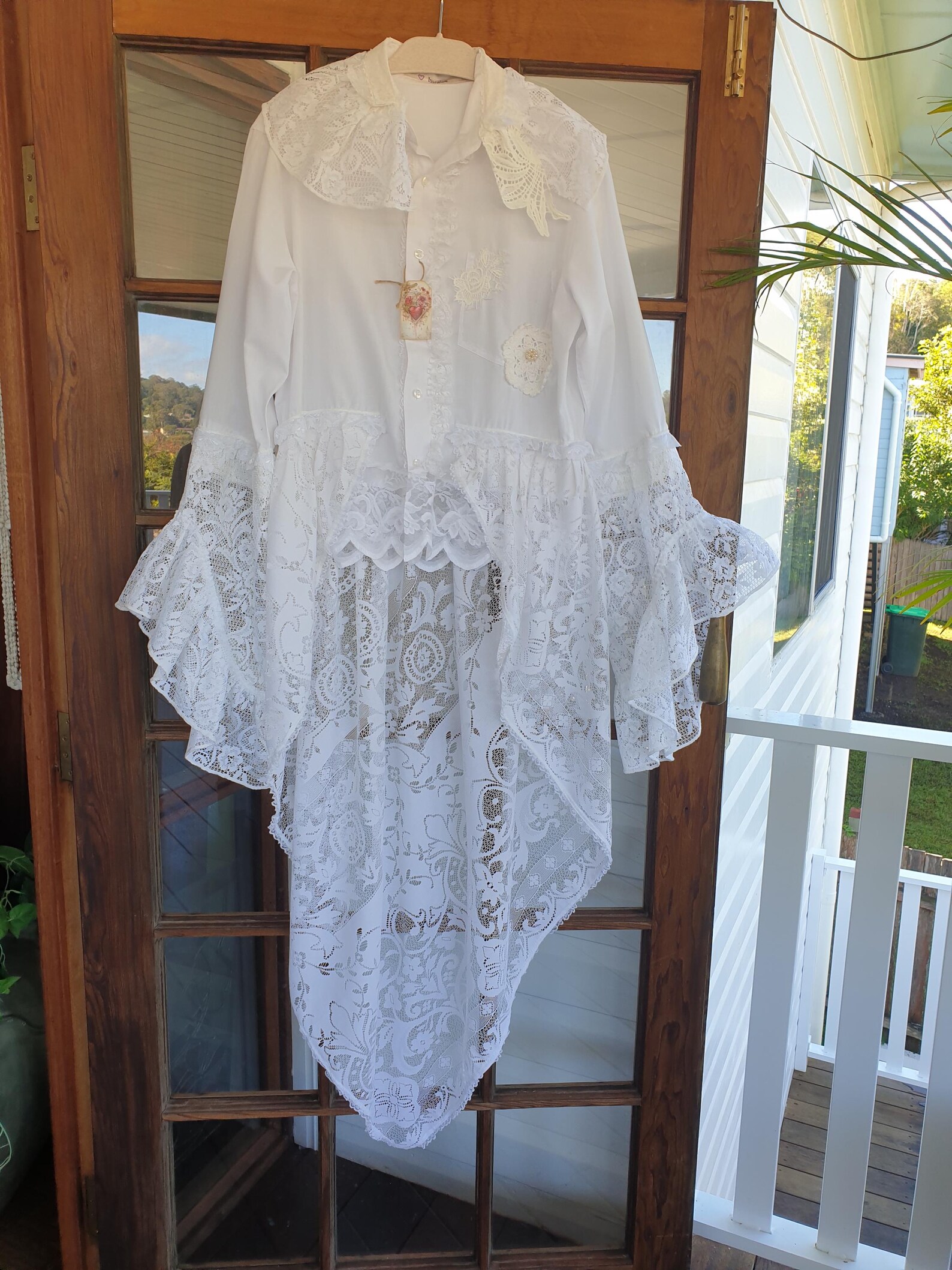Bohemian Lace Shabby Chic Romantic Shirt Women Dress Top Duster Coat ...