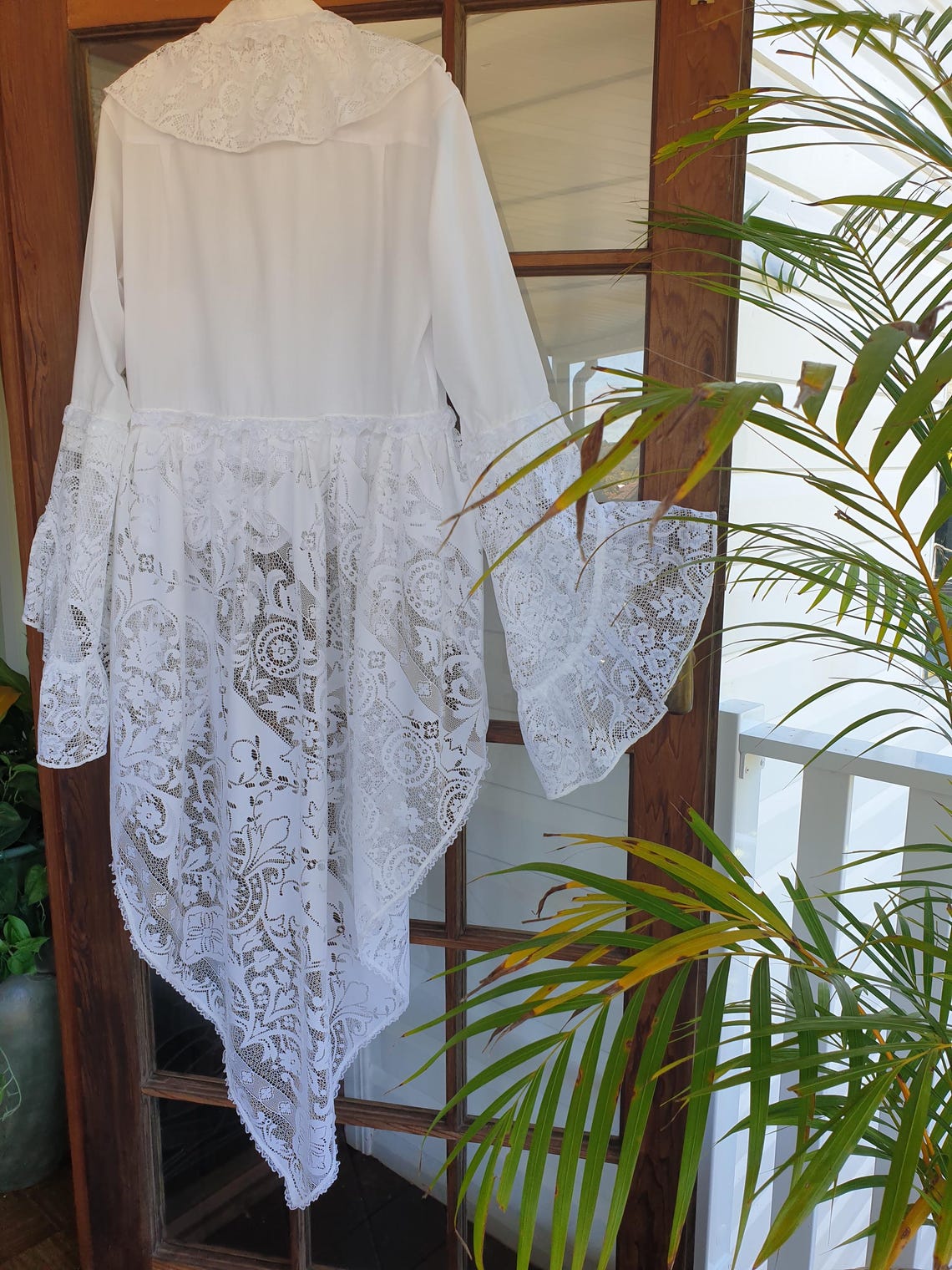 Bohemian Lace Shabby Chic Romantic Shirt Women Dress Top Duster Coat ...