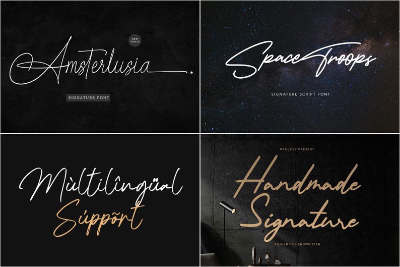 Signature Font Bundle, Font Bundle, Handwriting Font, Calligraphy Font ...