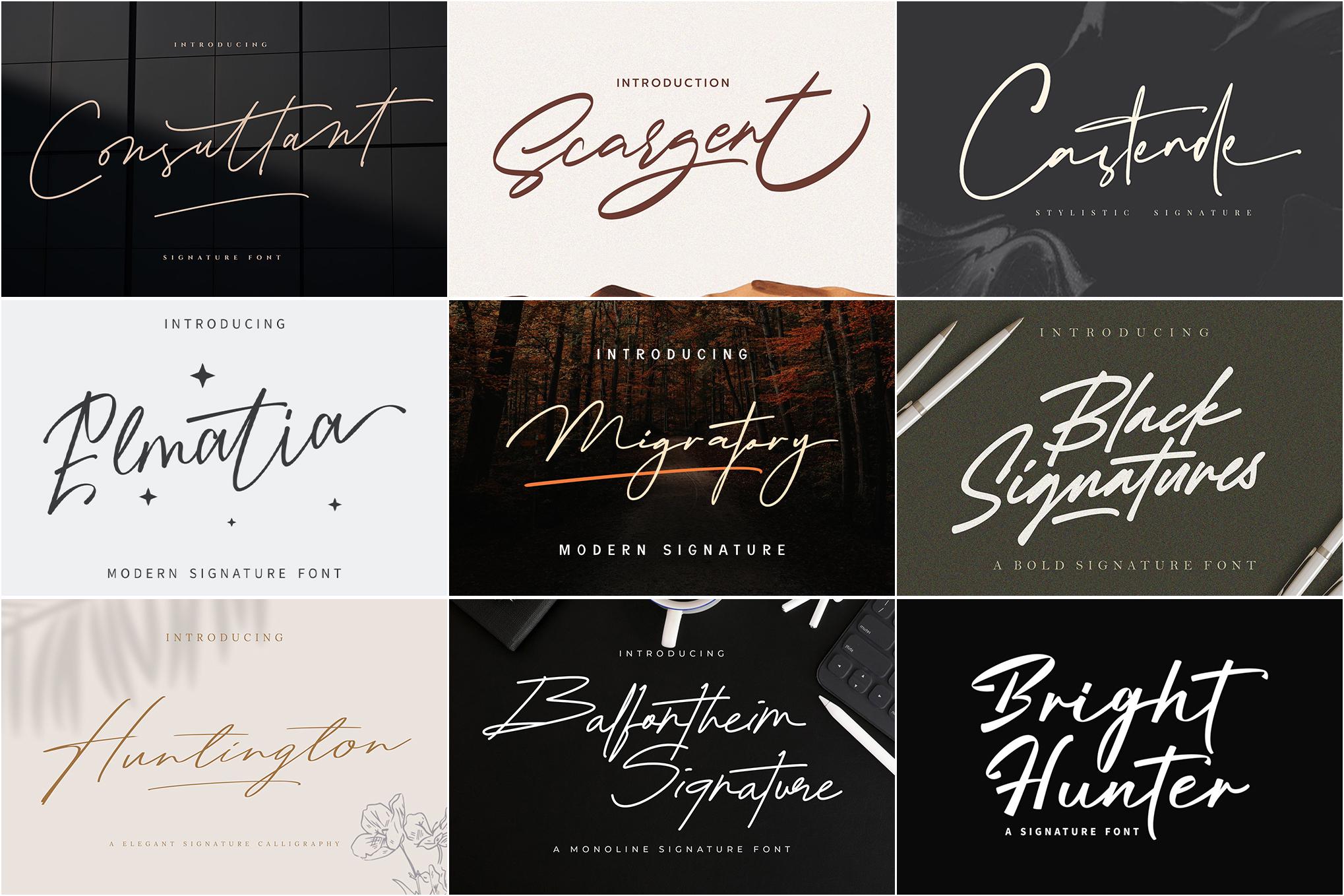 Signature Font Bundle, Font Bundle, Handwriting Font, Calligraphy Font ...