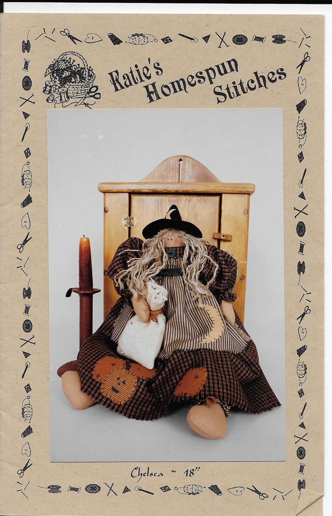 Chelsea Witch Folk Art Cloth Whimsical Vintage Doll Pattern PDF - Etsy