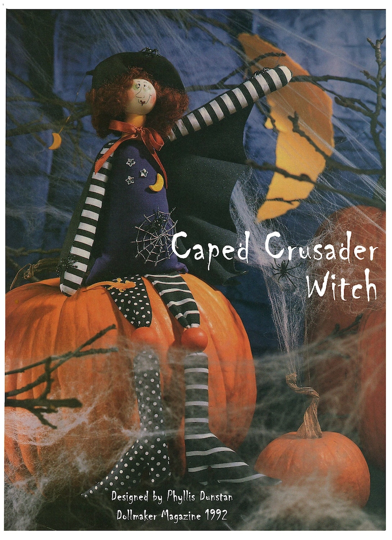 Caped Crusader Witch, a Vintage Pattern - Etsy