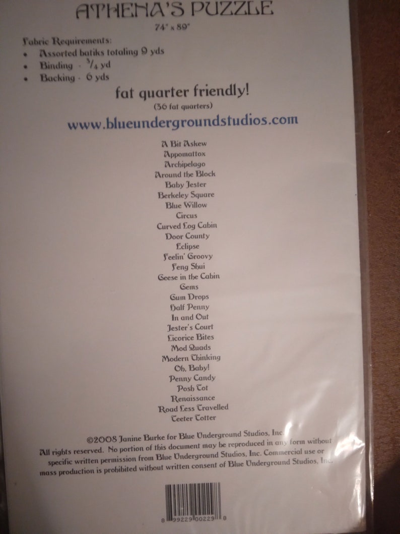 Quilt Pattern Athena's Puzzle - Etsy