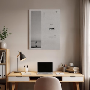 Minimalist Black and White Poster, Framed Abstract Typography Wall Art ...