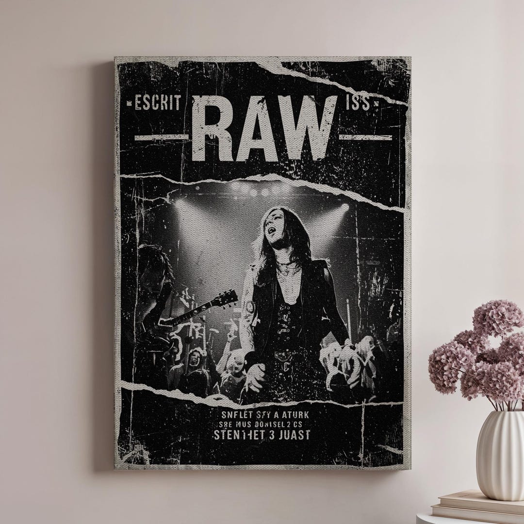 Rock Concert Poster Wall Art – Grunge Music Canvas Print for Teen Room ...