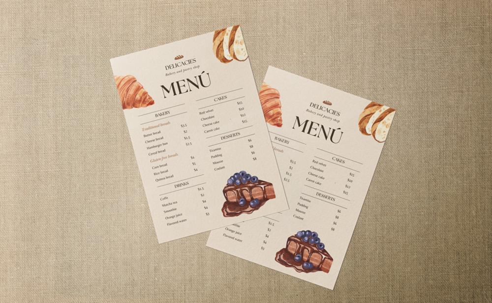 Editable Bakery Menu Template, Coffee Shop & Pastry Menu, Dessert Menu ...