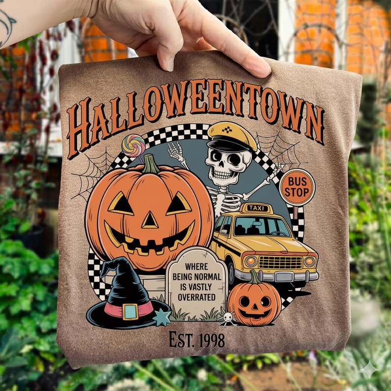 Vintage Halloween Town Est 1998 Png, Halloweentown Png, Pumpkin ...