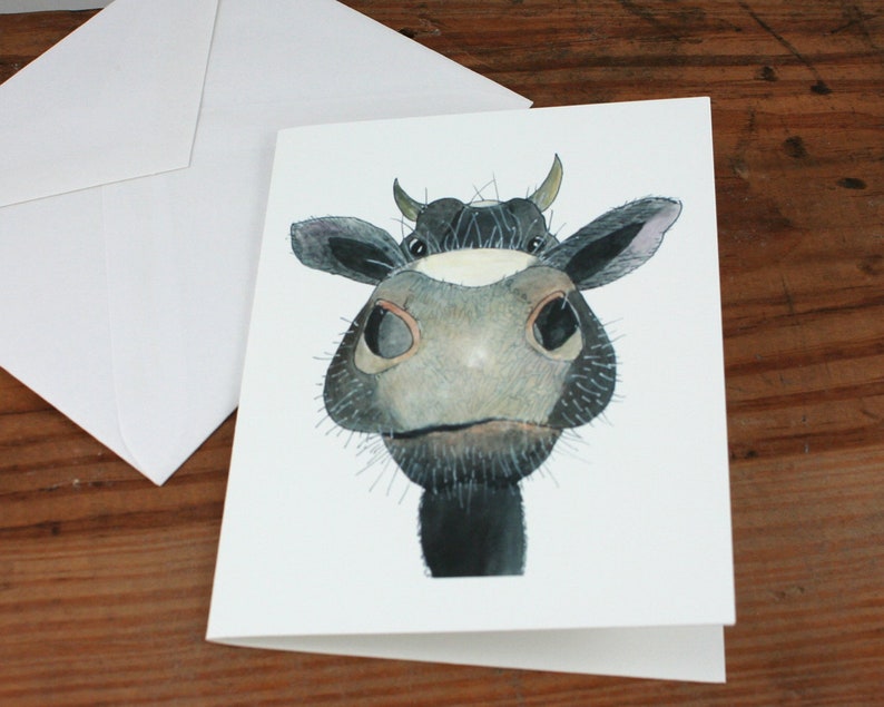 Cow nose art print nosy farm animal portrait steer face | Etsy