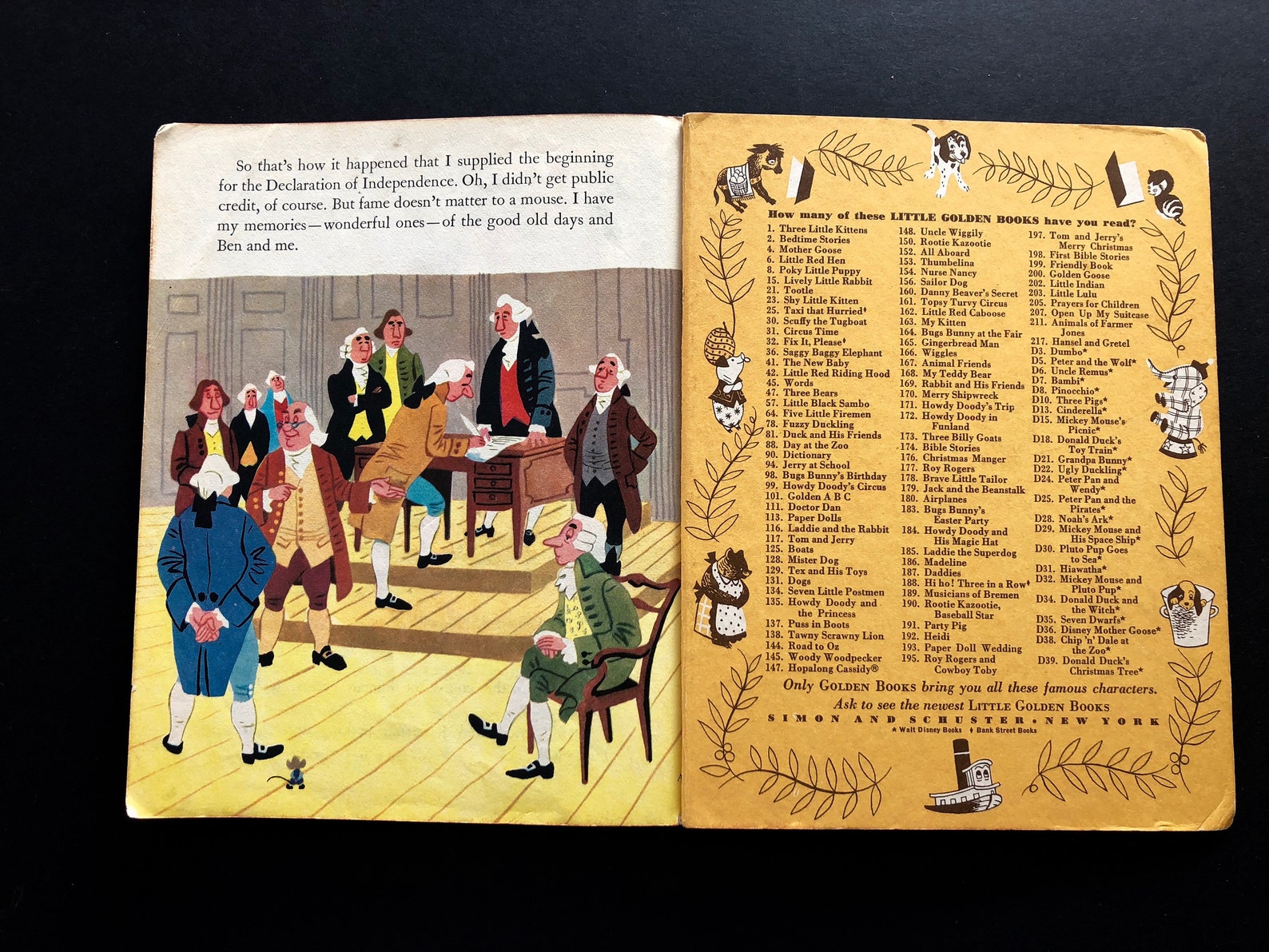 Little Golden Book Walt Disney's Ben and Me and - Etsy