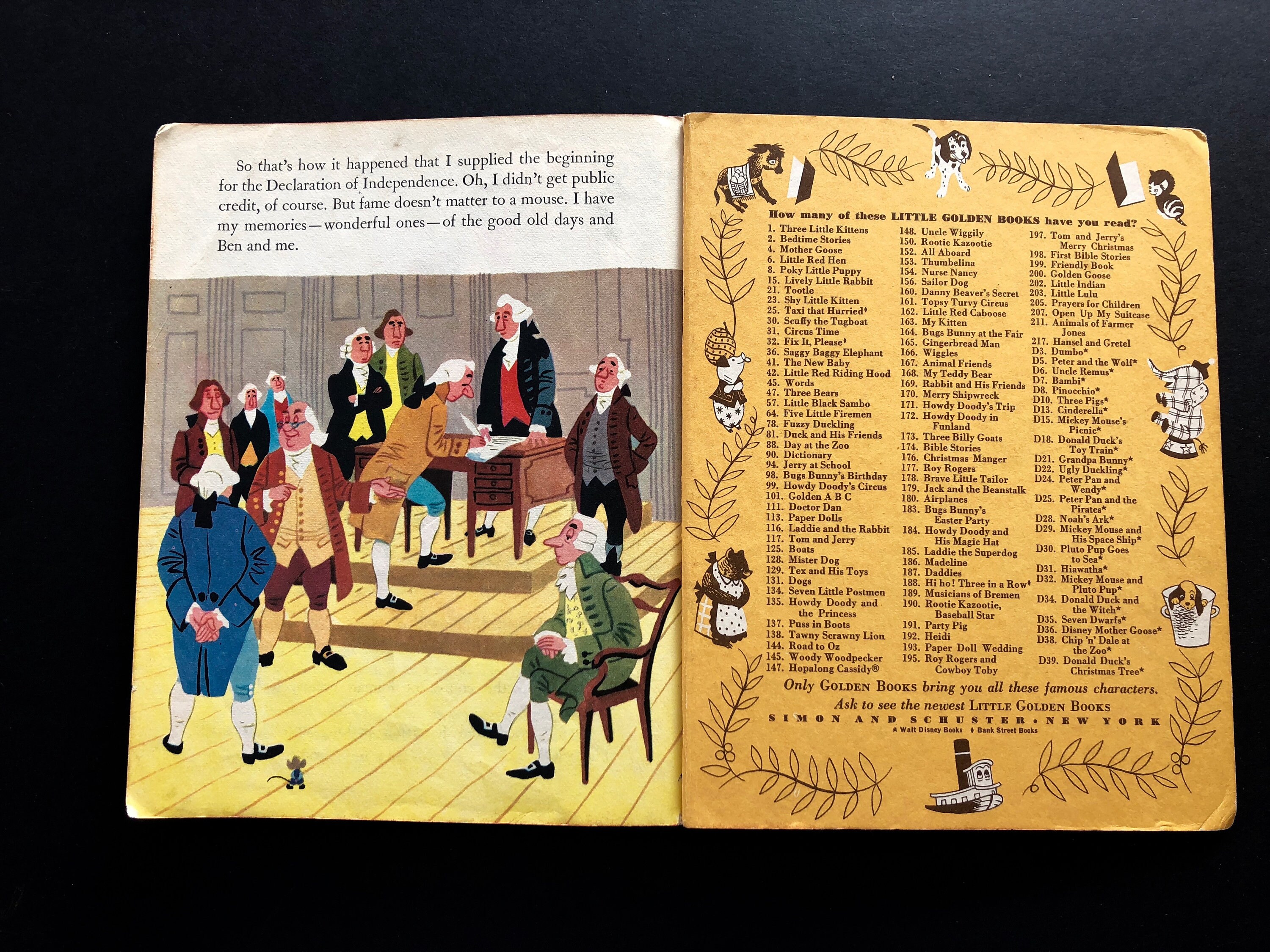 Little Golden Book Walt Disney's Ben and Me and - Etsy