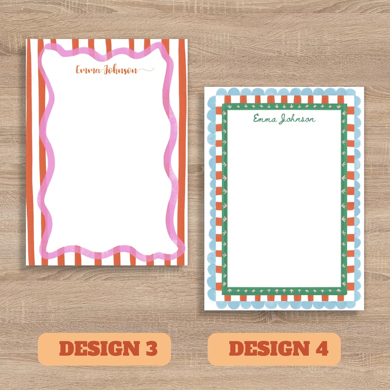 Bright Retro Notepad – Colorful Border Notepad - Personalized ...