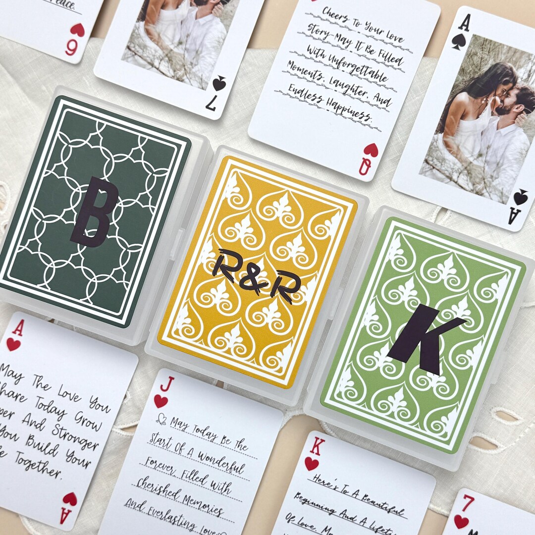 Personalized Initial Playing Cards – Custom Guest Book Alternative ...