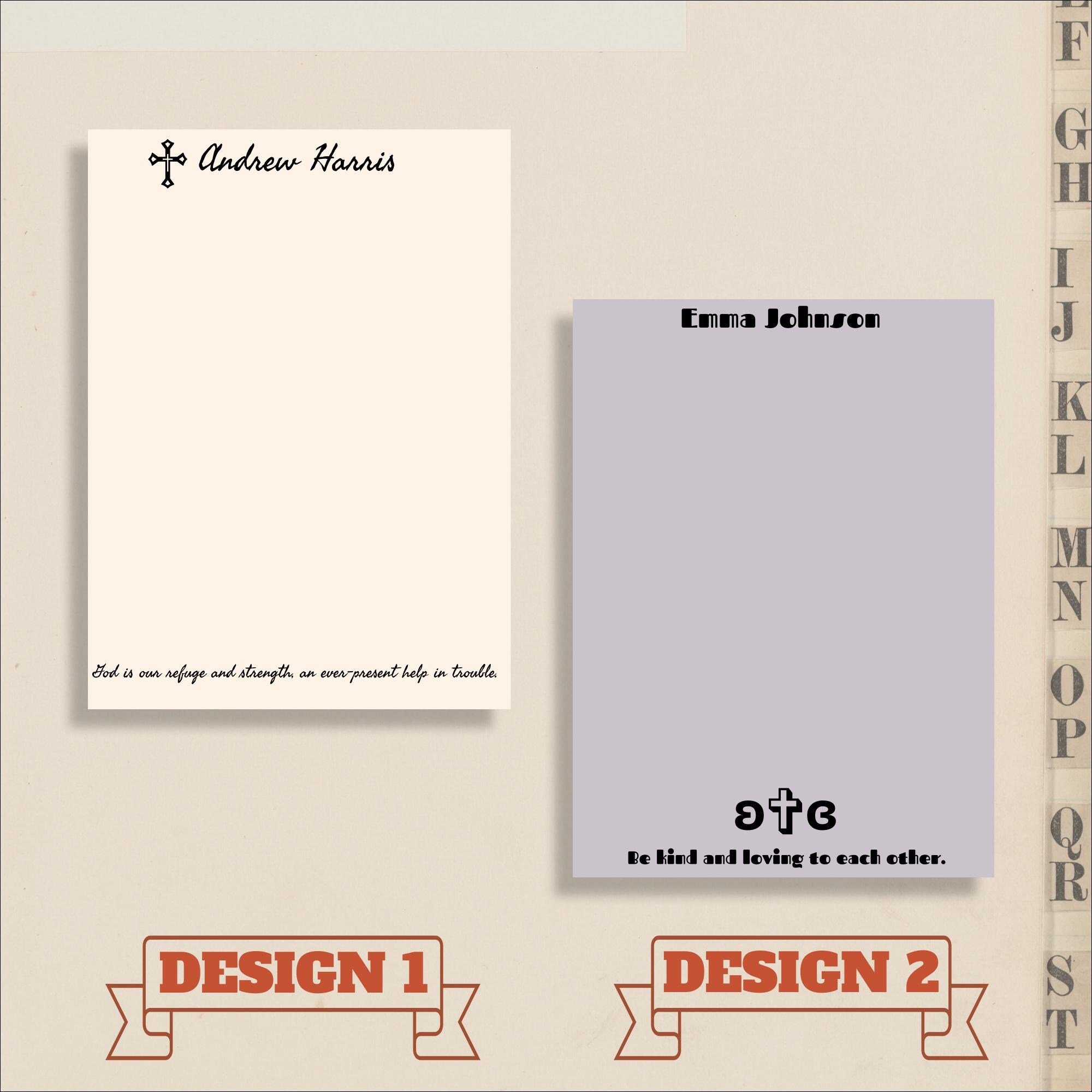 Personalized Christian Notepad - Custom Scripture, Cross Design ...