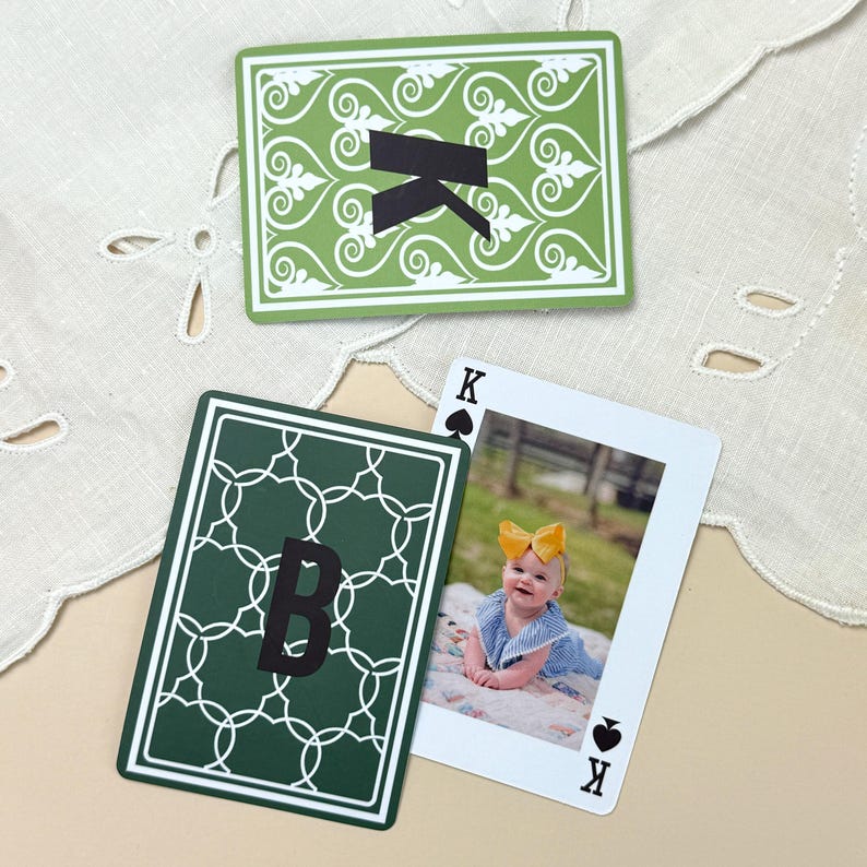 Personalized Initial Playing Cards – Custom Guest Book Alternative ...