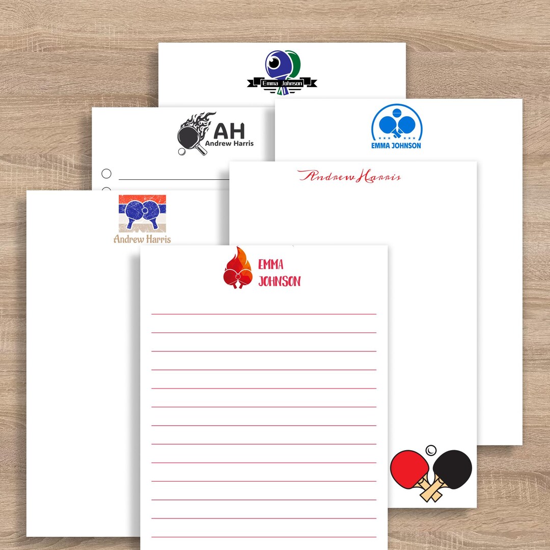 Personalized Table Tennis Notepad – Custom Name Ping Pong Notepad ...