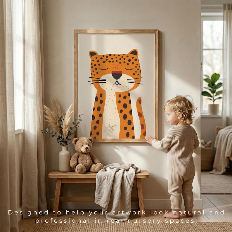 Baby Room Frame Mockup – Nursery Wall Art Preview, Vertical PSD Smart ...